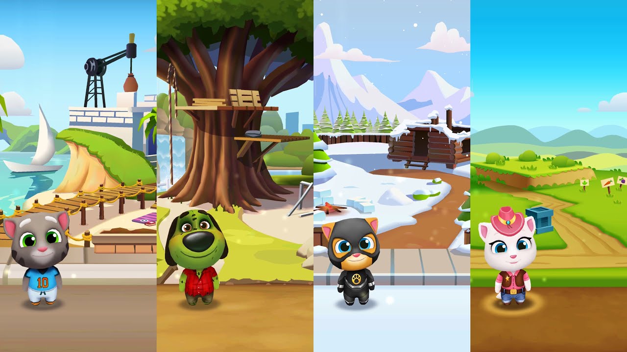 Talking Tom Gold Run: Sea Stars Event. Tom vs Ben vs Ginger vs Angela ...