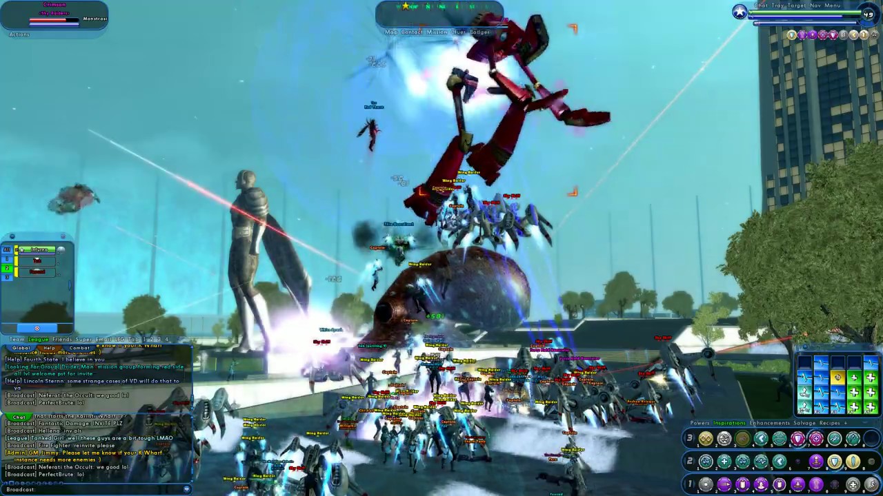 City of Heroes - Battling monsters after the costume contest - YouTube