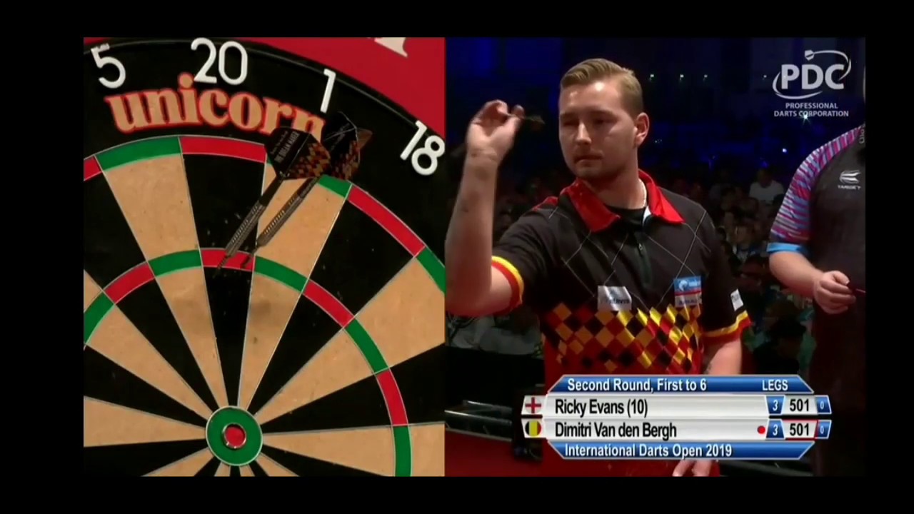 Ricky Evans vs Dimitri Van den Bergh - 2019 International Darts Open ...