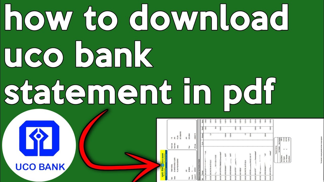 how to download uco bank statement in pdf|uco bank mini statement download - YouTube