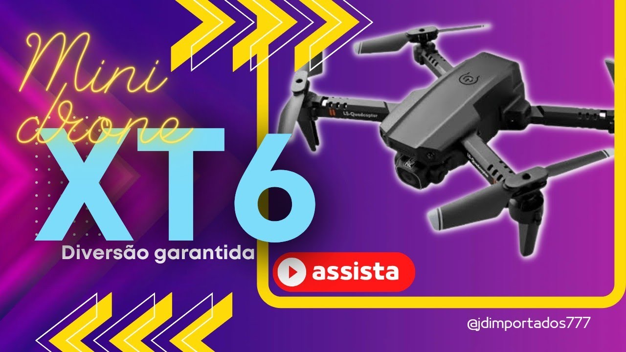 Mini drone xt6 com câmera para diversão - YouTube