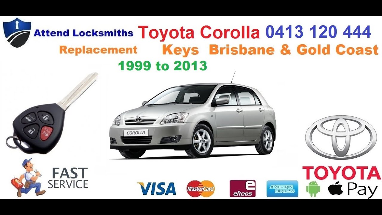 Toyota Corolla 2009 Replacement keys made brisbane 0413120444 - YouTube