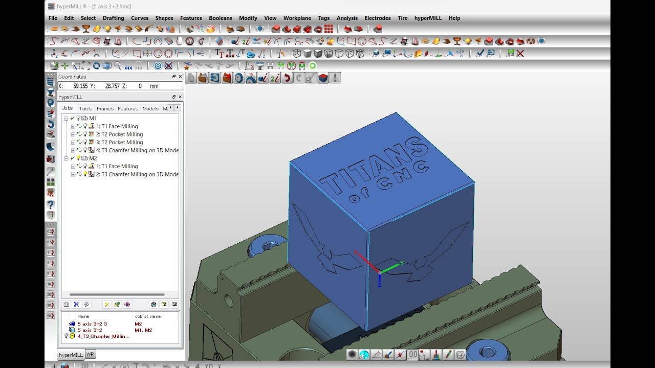 Hypermill tutorial :Titan of CNC cube in Hypermill - YouTube