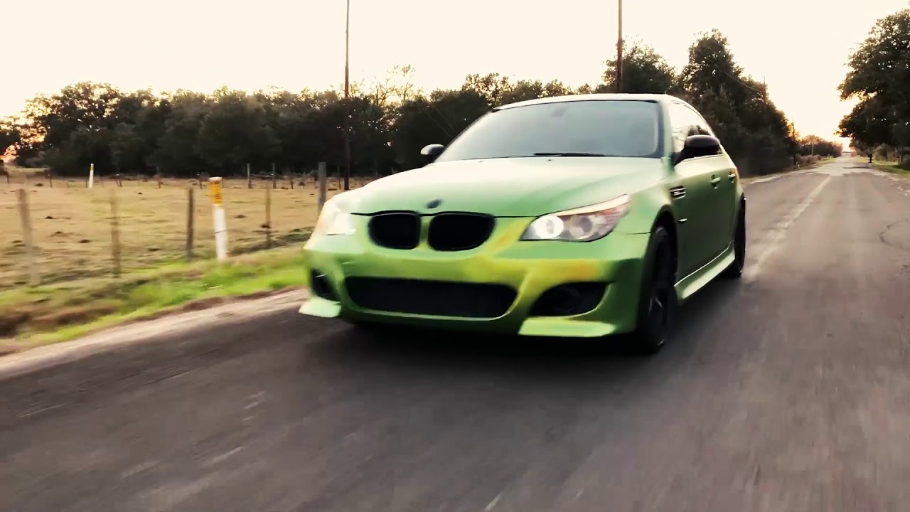 e60 M5 Conversion 535i - Wrapped in Matte Viper Green KPMF - YouTube