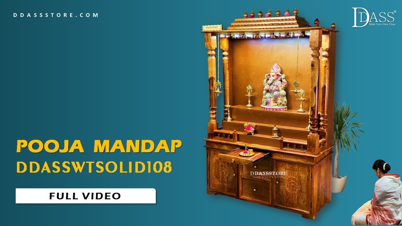 Luxury Solid Wood Pooja Mandapam for Home | Premium Mandir Design ...