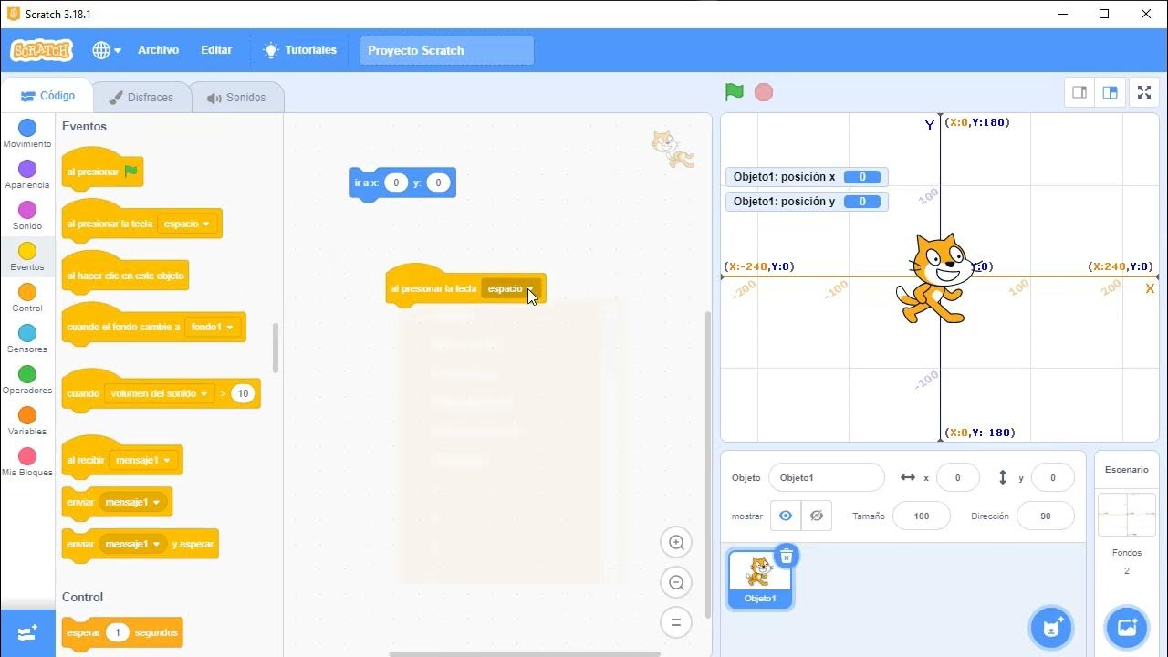 Introducción a Scratch - 07-Coordenadas de pantalla - Tecnificame - YouTube
