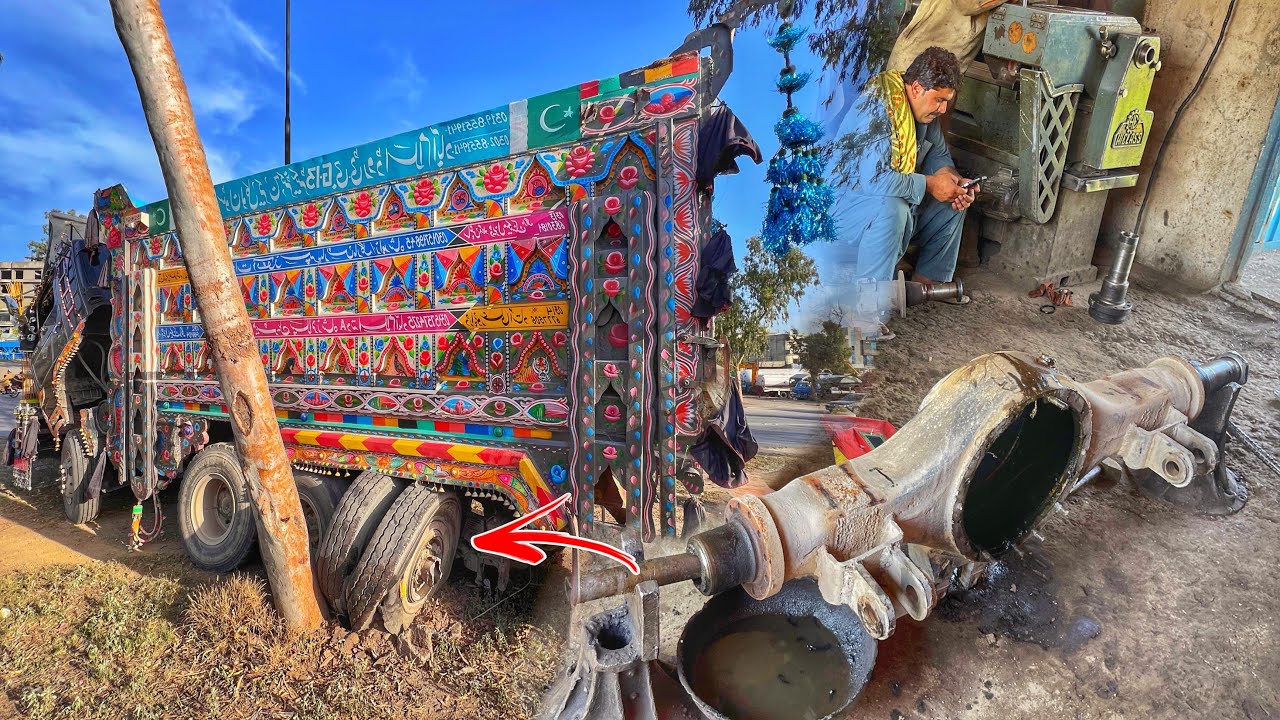 Amazing Repairing Of Broken Axle Tube | How To Repair Axle Tube By ...