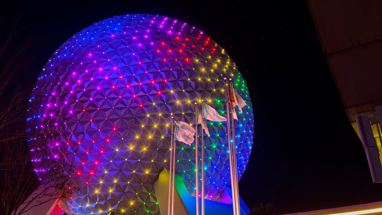 Figment Imagination Spaceship Earth Light Show - EPCOT FOTA 2025 (4k ...