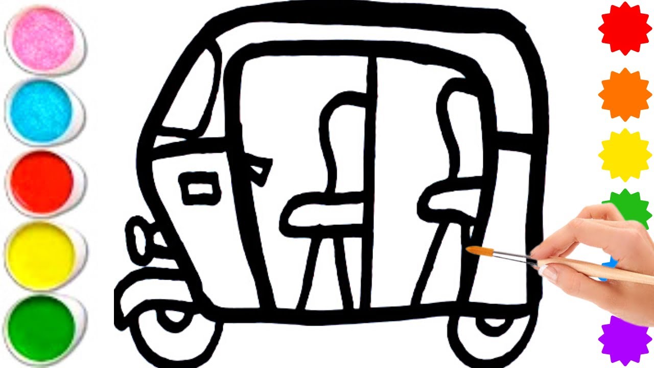 How to draw Auto Rickshaw | Drawing and painting | Art challenge | Art ...