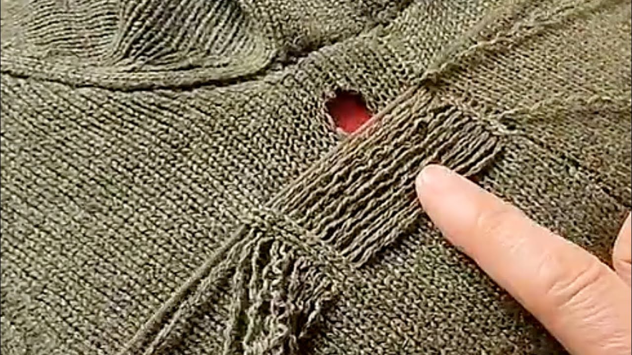 How to Easily Repair Underarm Holes in a Knitted Sweater at Home - YouTube