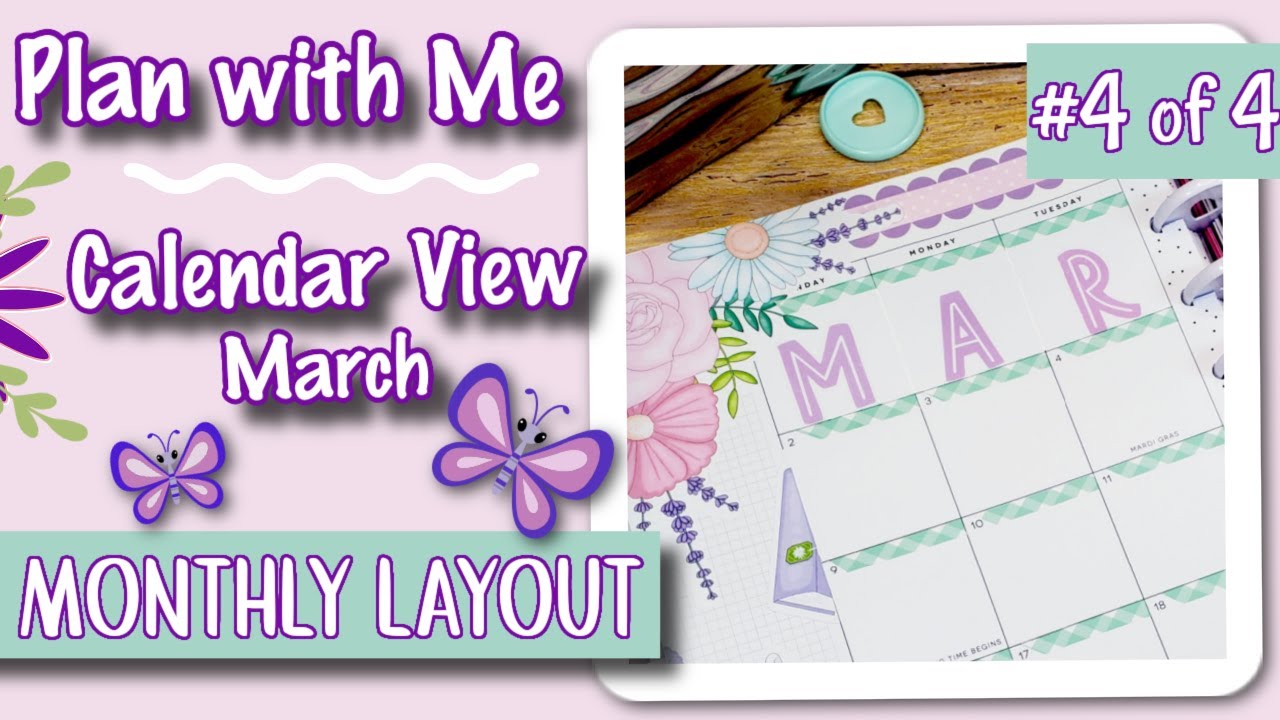 🌸 Plan With Me ~ March Calendar View 📅 Happy Planner Monthly Layout ...