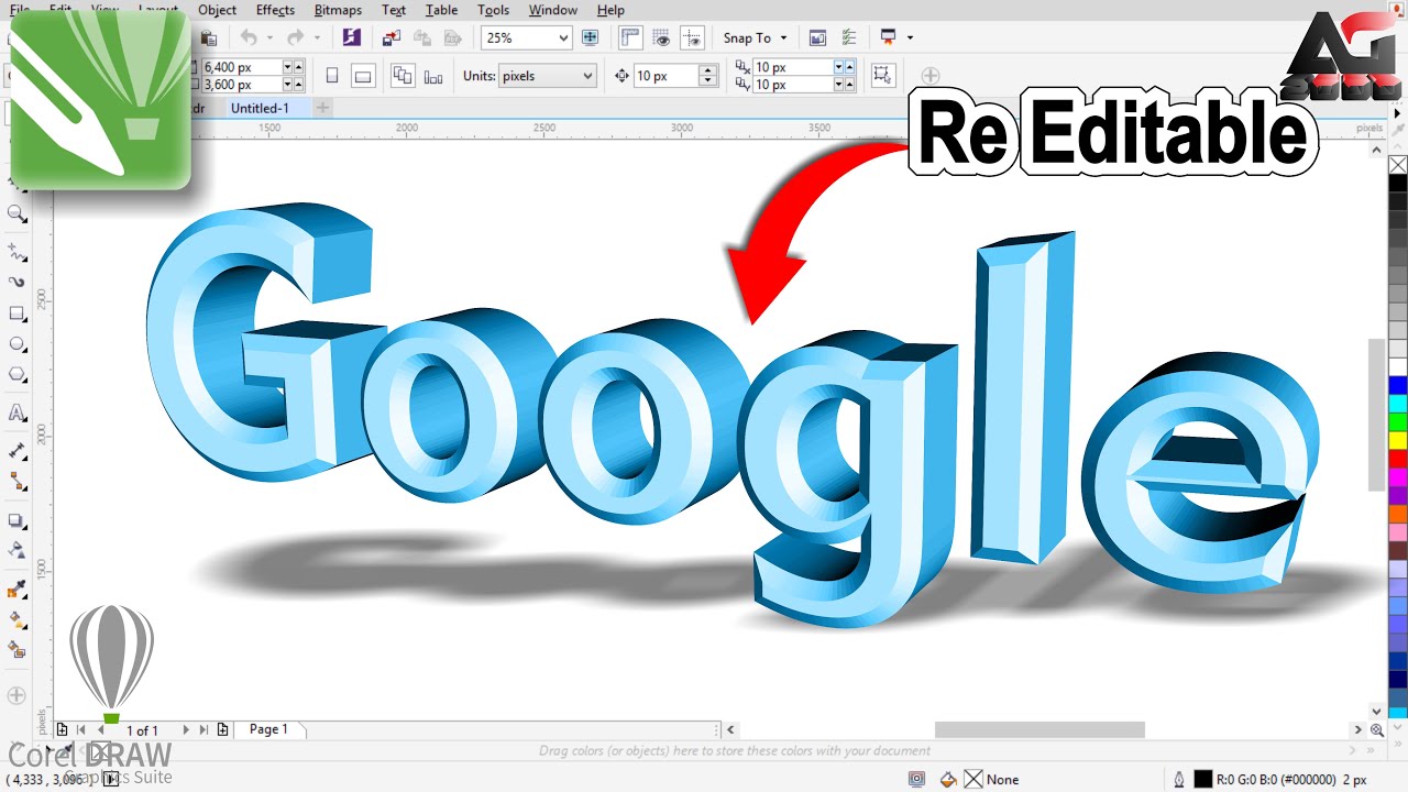 3D Text Design in CorelDraw | Re Editable | Corel Draw Tutorial - YouTube