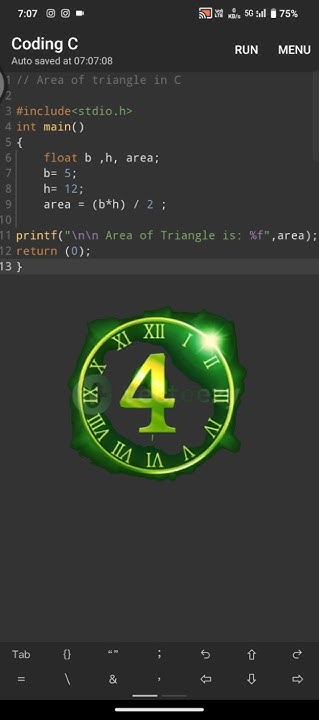 Find "Area of Triangle" in C || How To Find Area of Triangle #shorts #short #viral #coding # ...