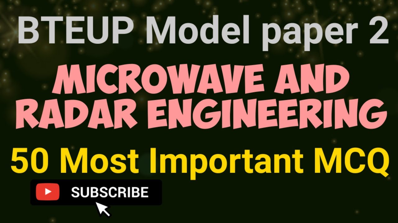 50 MCQ Microwave and Radar|polytechnic 6 semester objective question|upbte|bteup ...