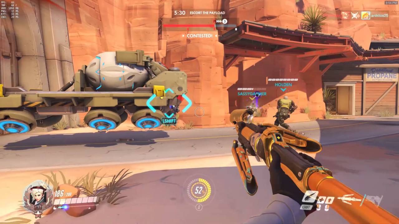 Overwatch Mercy with the Golden Staff - YouTube