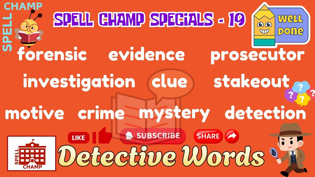 English Spelling Words - Detective Words Spelling List 1 - Specials 19 ...