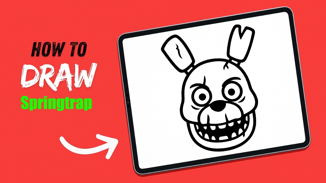 How to Draw Springtrap Easy 🐰 | Step-by-Step FNAF Drawing Tutorial ...