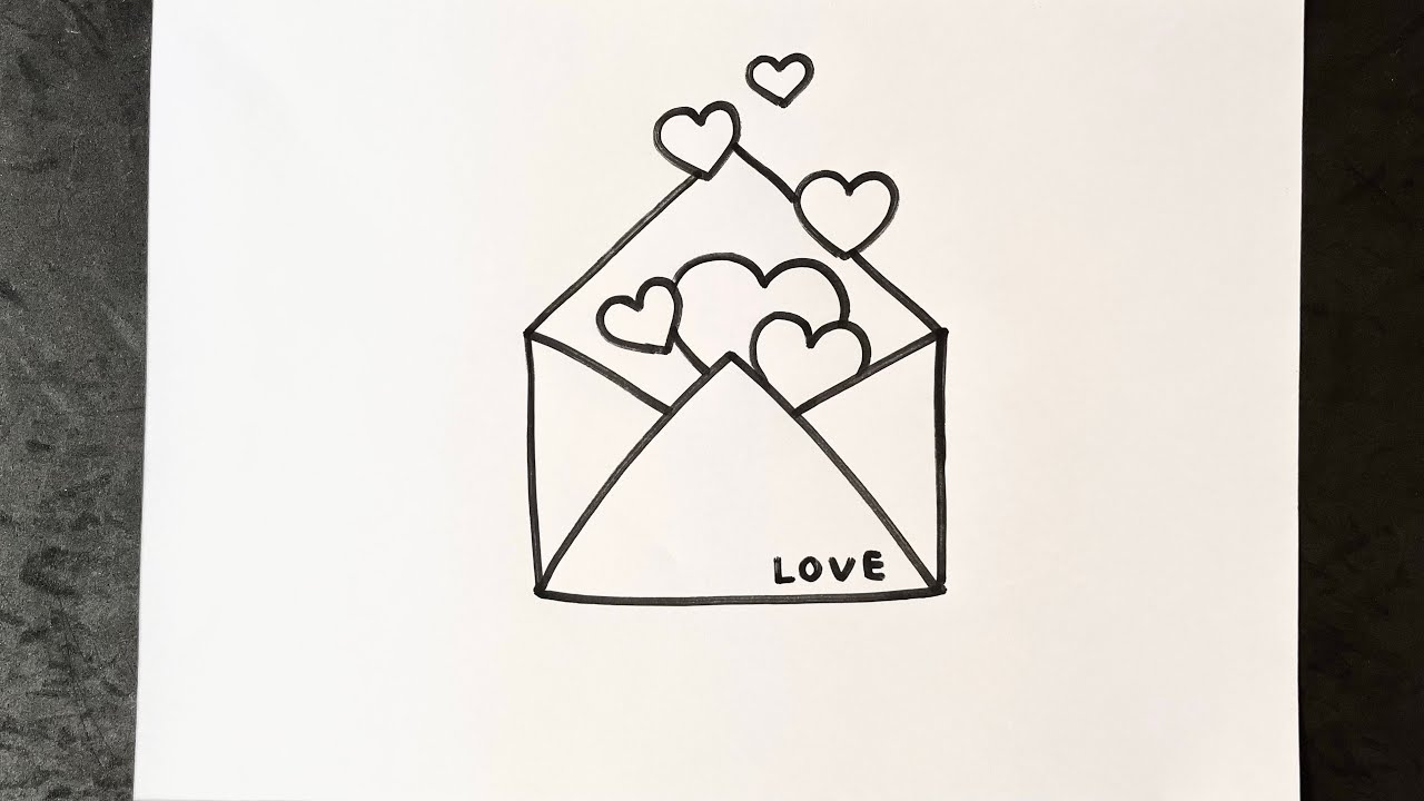 How to Draw Love Letter 2 | Valentine's Day | Easy funny drawings of ...