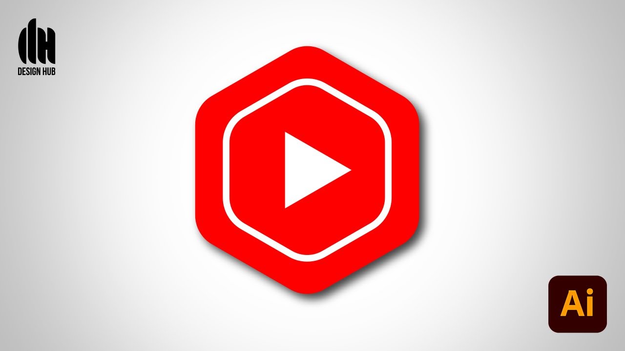 How To Create Youtube Logo Video Lesson in Illustrator #graphicdesign # ...