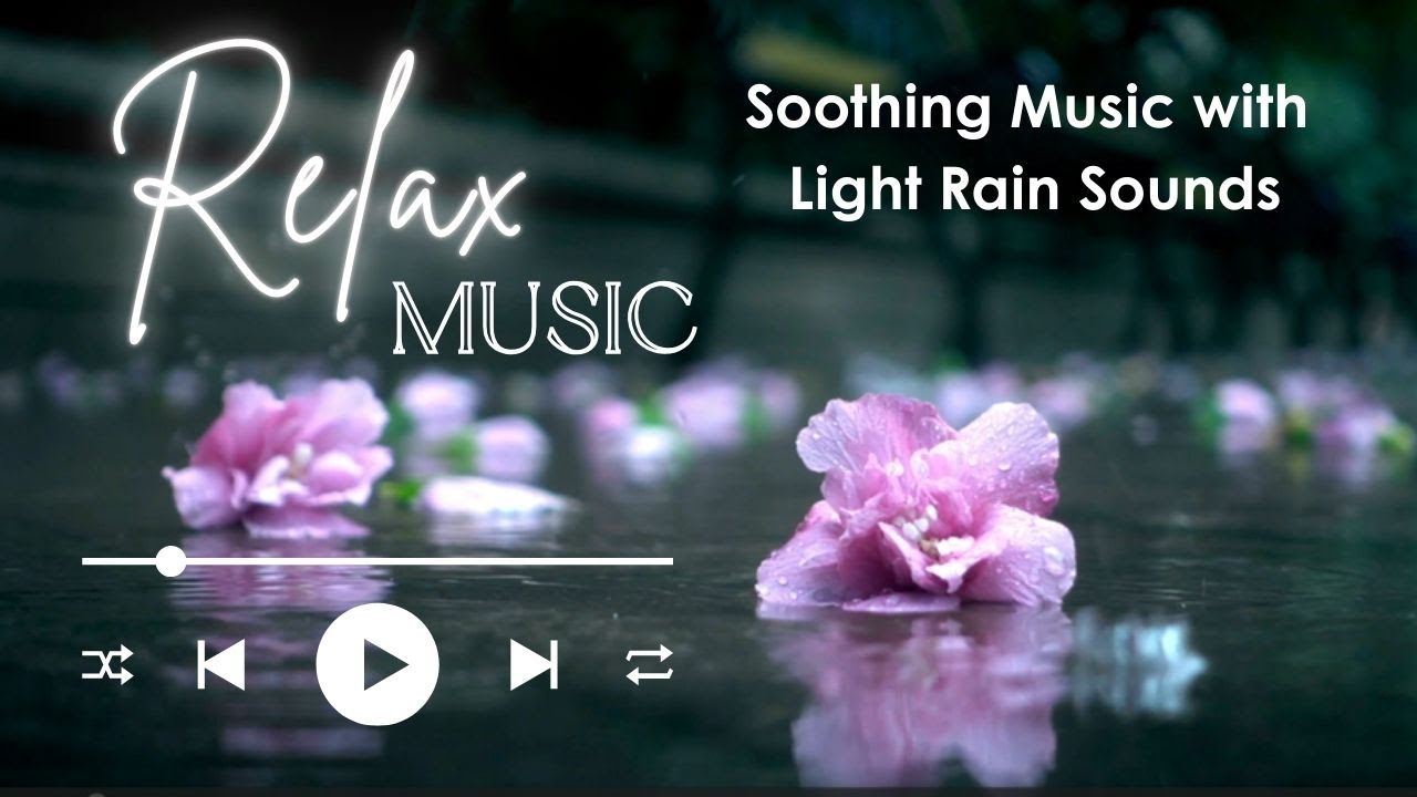 Relaxing Music with Light Rain Sounds for Sleep, Meditation & Stress ...