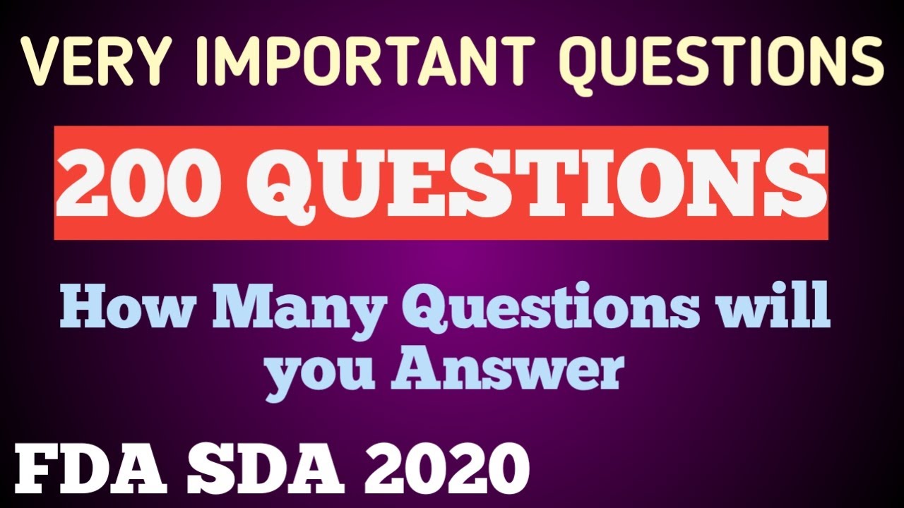 200 Very important Questions and answers FDA and SDA exams SD - YouTube