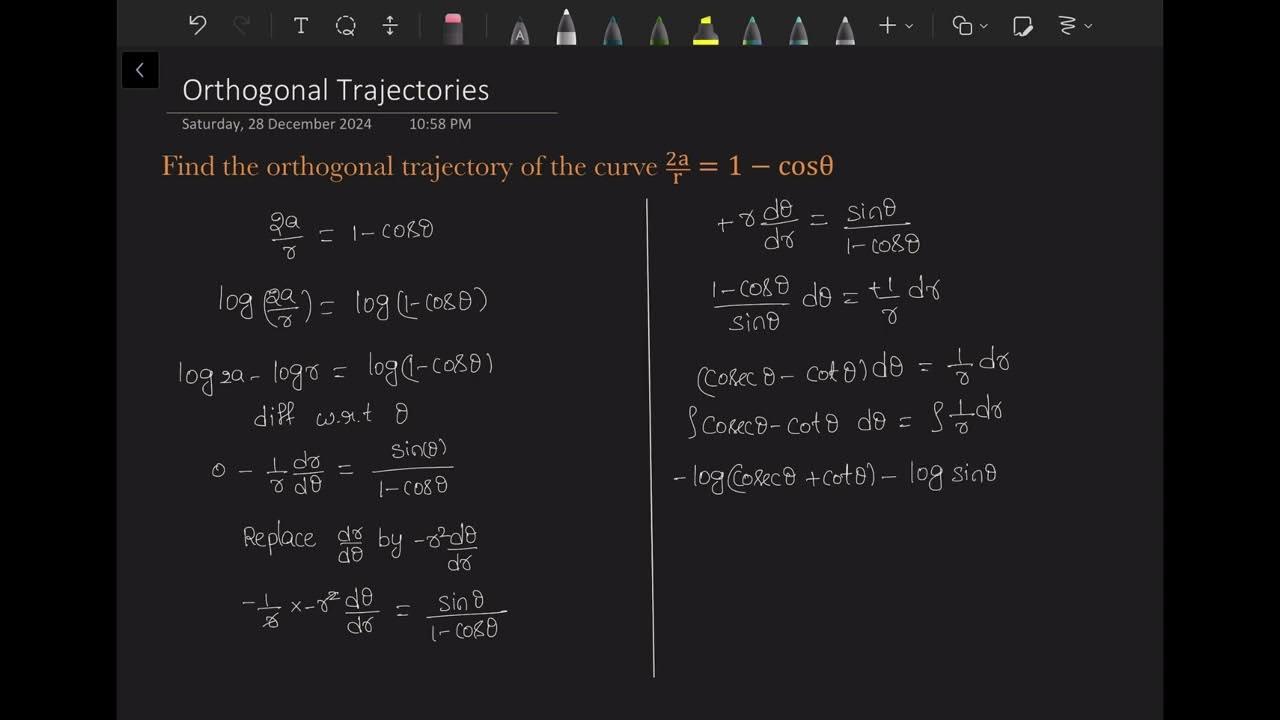 Orthogonal trajectories | Problem-2 - YouTube