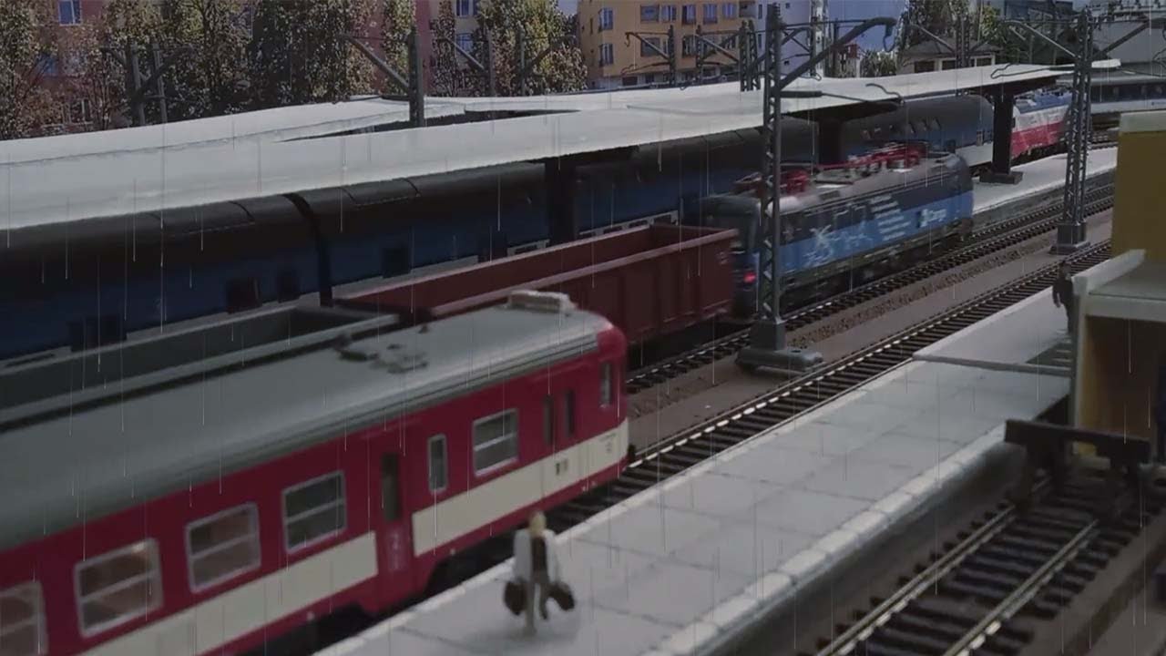 Modelové Kolejiště H0 - Nákladní vlak CD Cargo v dešti!! - YouTube