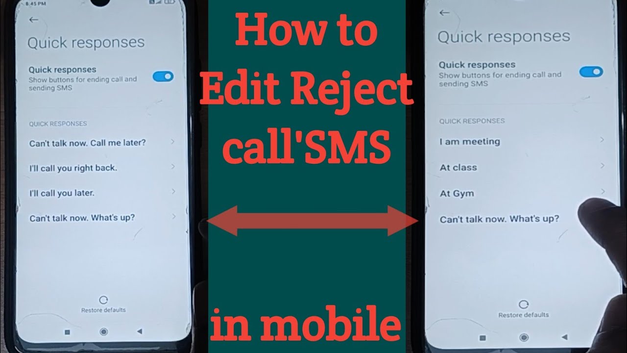 How to edit reject call'SMS in mobile phones? How to change reject,call ...