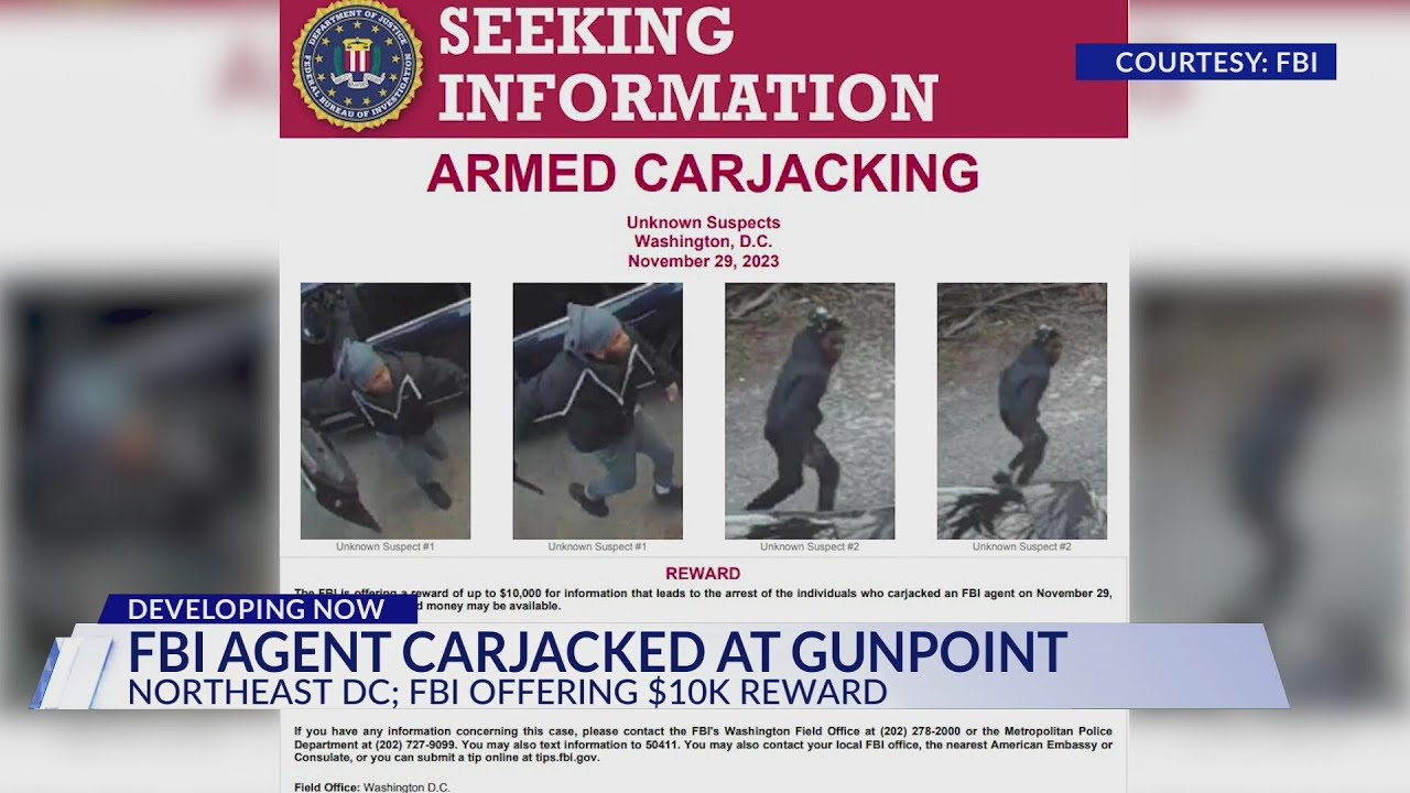FBI, DC police looking for suspects who carjacked FBI agent - YouTube