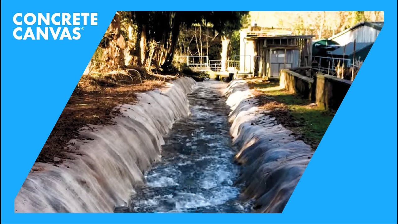 CCUK: Concrete Canvas (CC) Channel Lining - NRW Cynrig Hatchery - YouTube