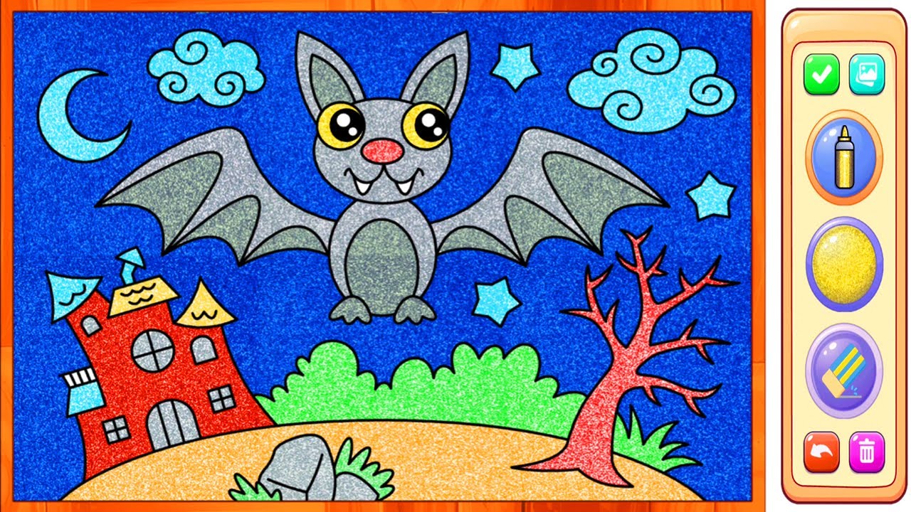 Bat - 2 Painting Drawing Game For Kids | Kids Game | Drawing Game ...