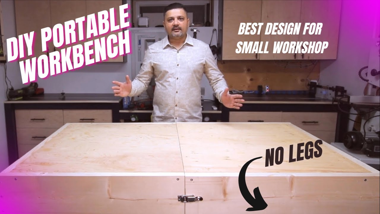 DIY Portable Workbench for Small Workshop #woodworking - YouTube