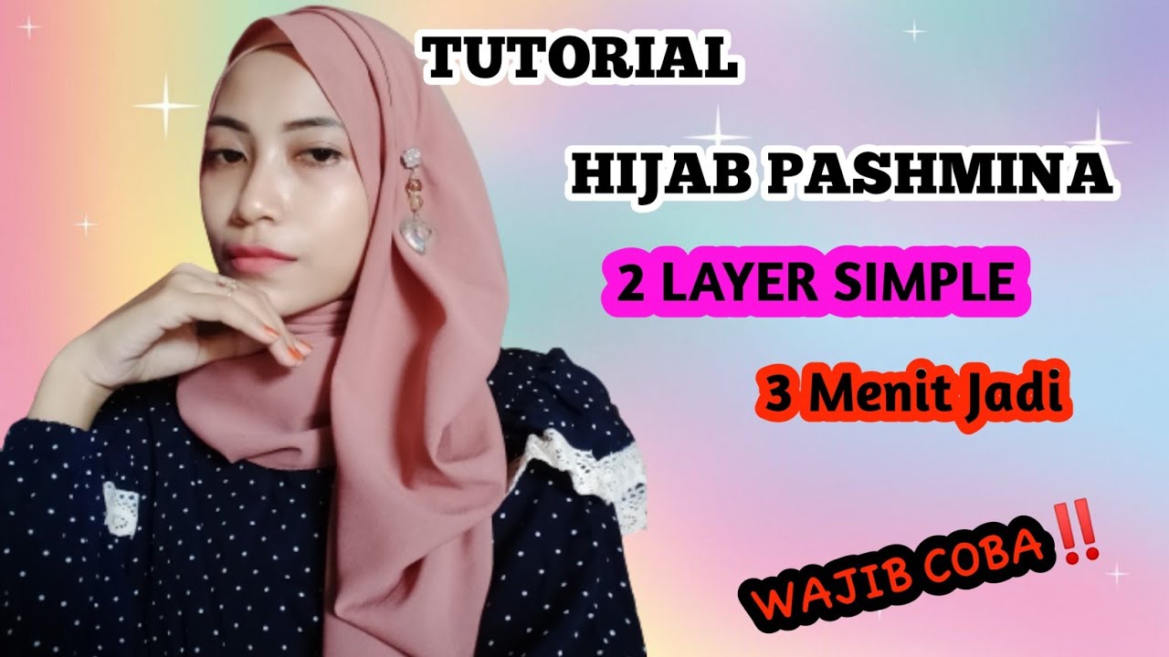 TUTORIAL HIJAB PASHMINA SIMPLE MENUTUP DADA - YouTube