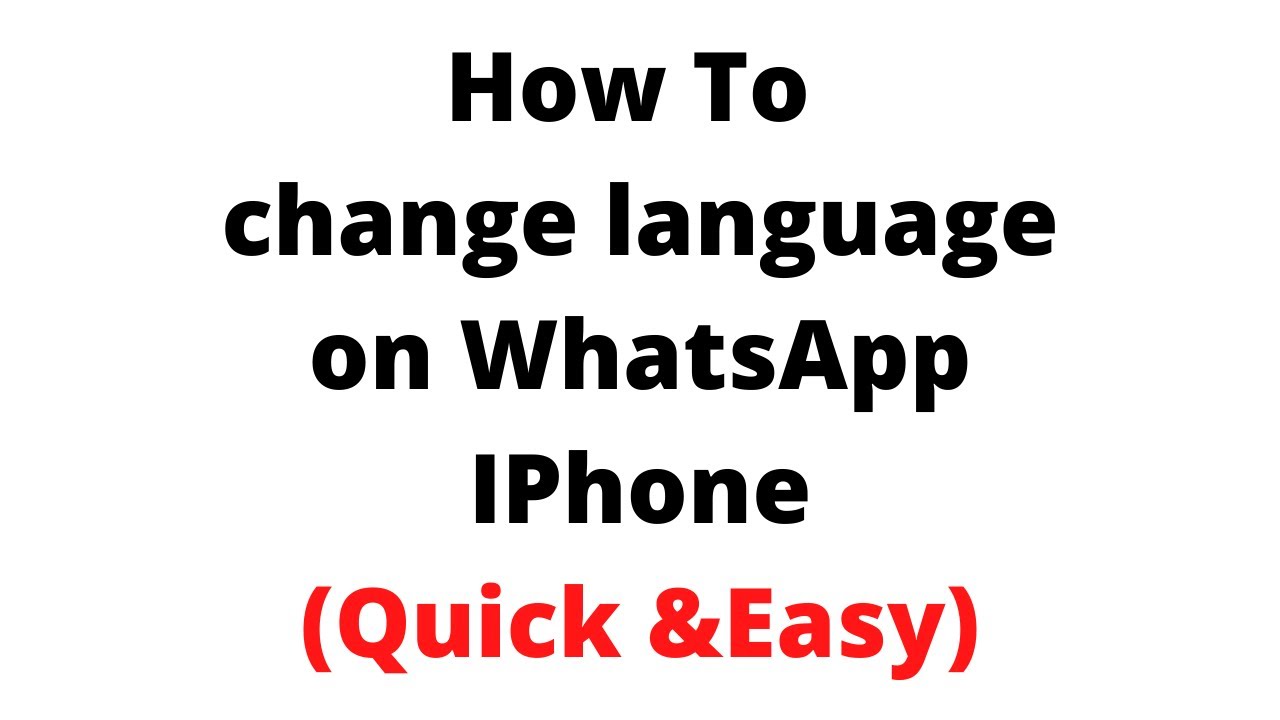 How to change language on WhatsApp iPhone, How to change whatsapp ...