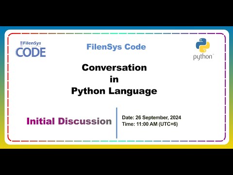 Conversation in Python Language | Initial Discussion | Filensys Code - YouTube