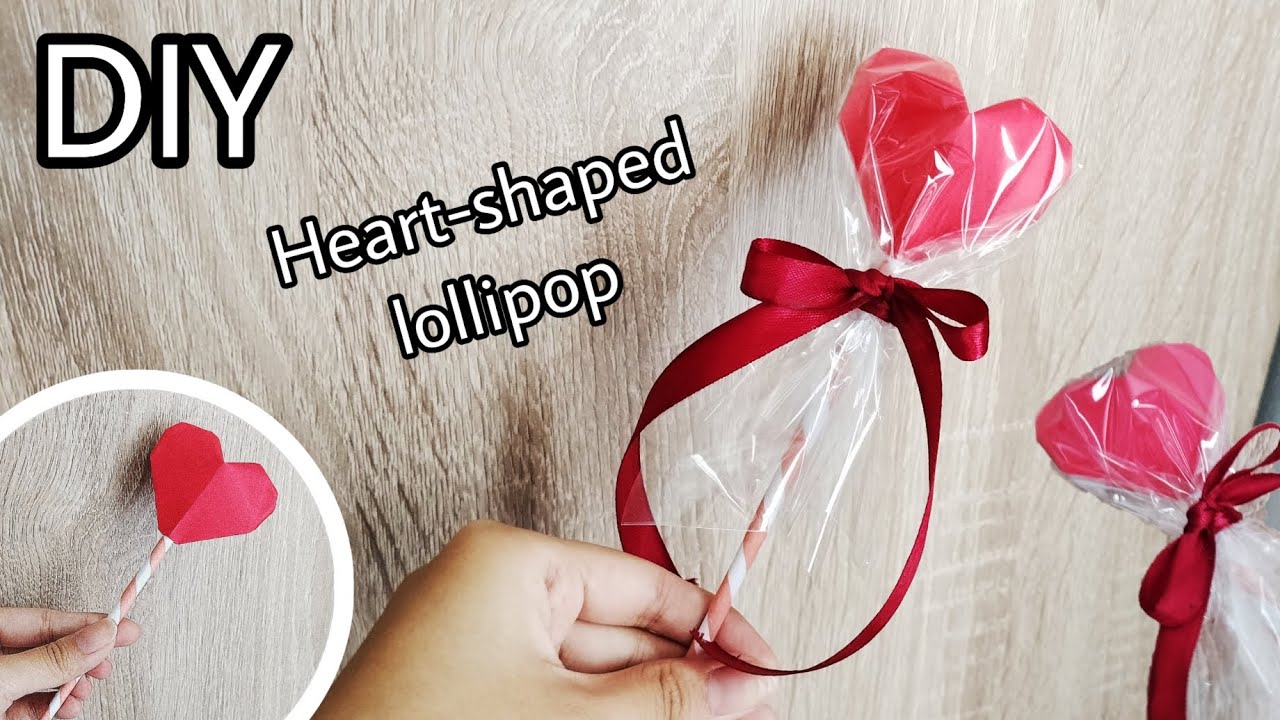 DIY paper heart lollipop | origami inflatable heart | valentines day ...