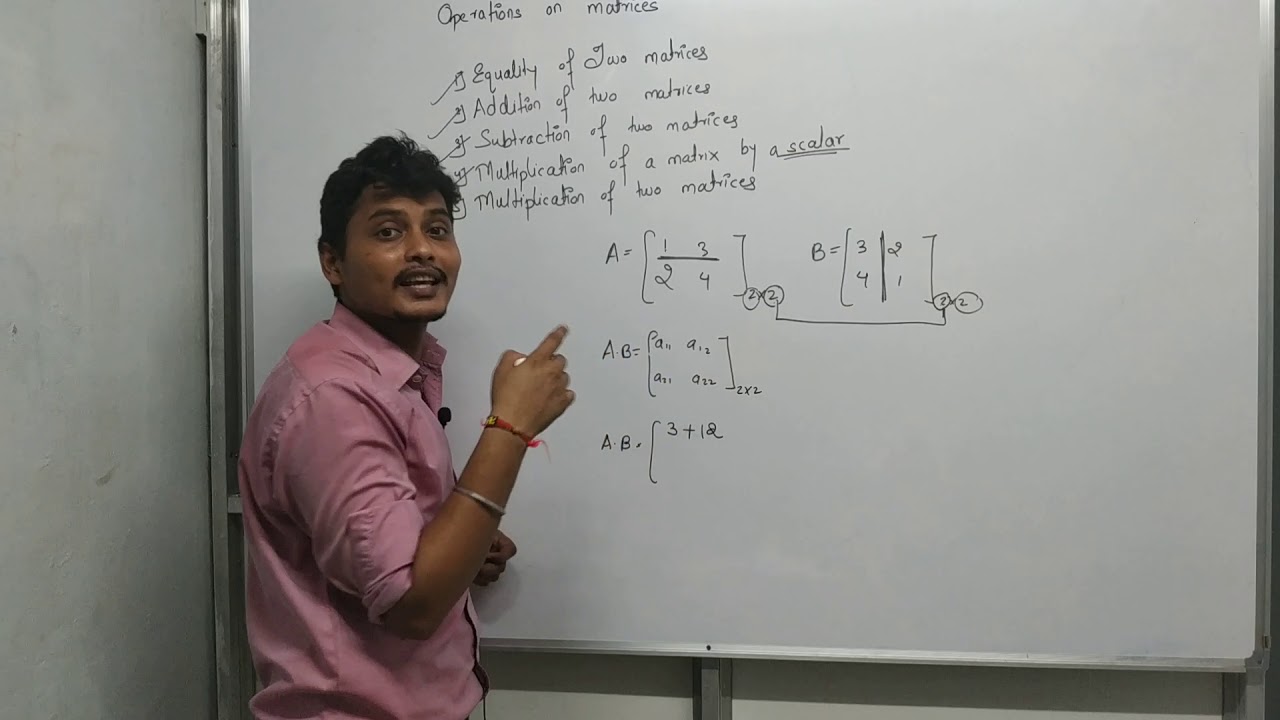 Operations on matrices|| addition|| subtraction|| multiplication of ...