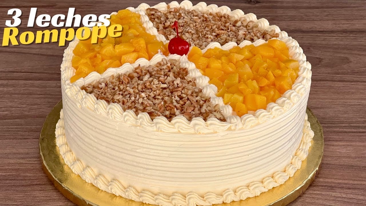 PASTEL 3 LECHES DE ROMPOPE | CREMA PASTELERA CASERA DE ROMPOPE ...