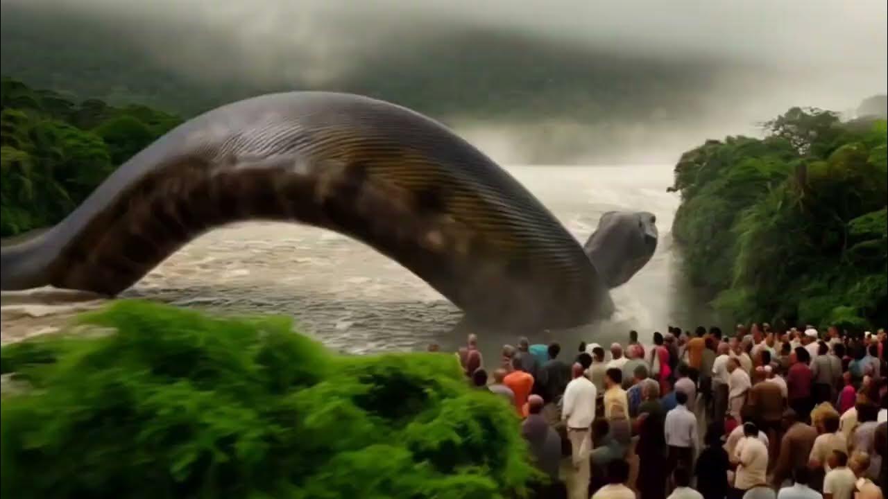 Big python snake anaconda in river #anaconda - YouTube