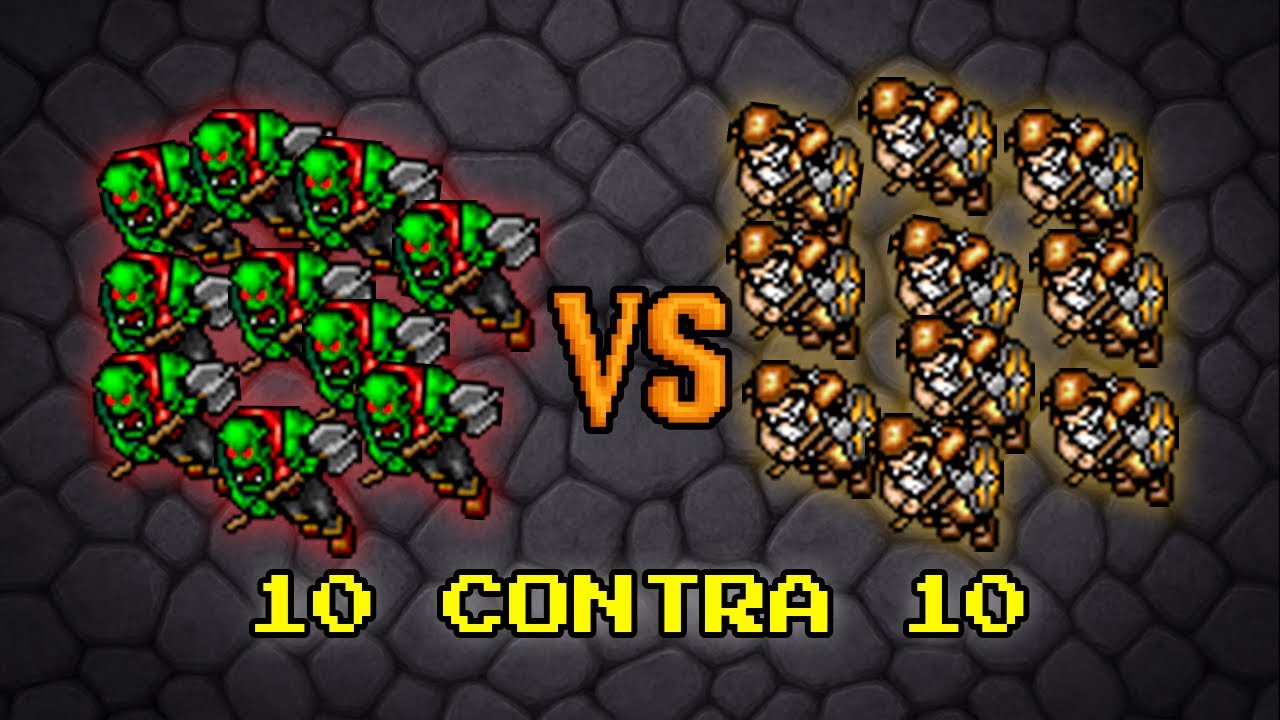 10 Orc Berserkers vs 10 Dwarf Guards – Quem Vence no Tibia? - YouTube