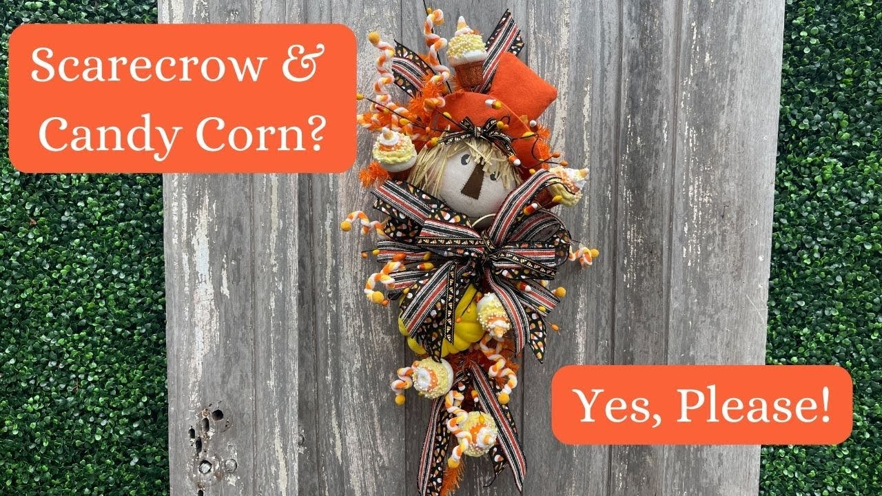 Candy Corn Scarecrow Swag: A Fall DIY For Your Home This Autumn - YouTube
