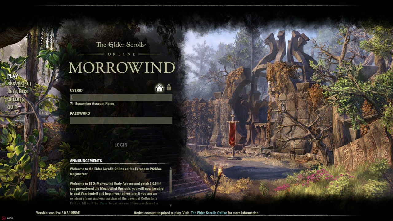 The Elder Scrolls Online: Morrowind Menu Music - YouTube