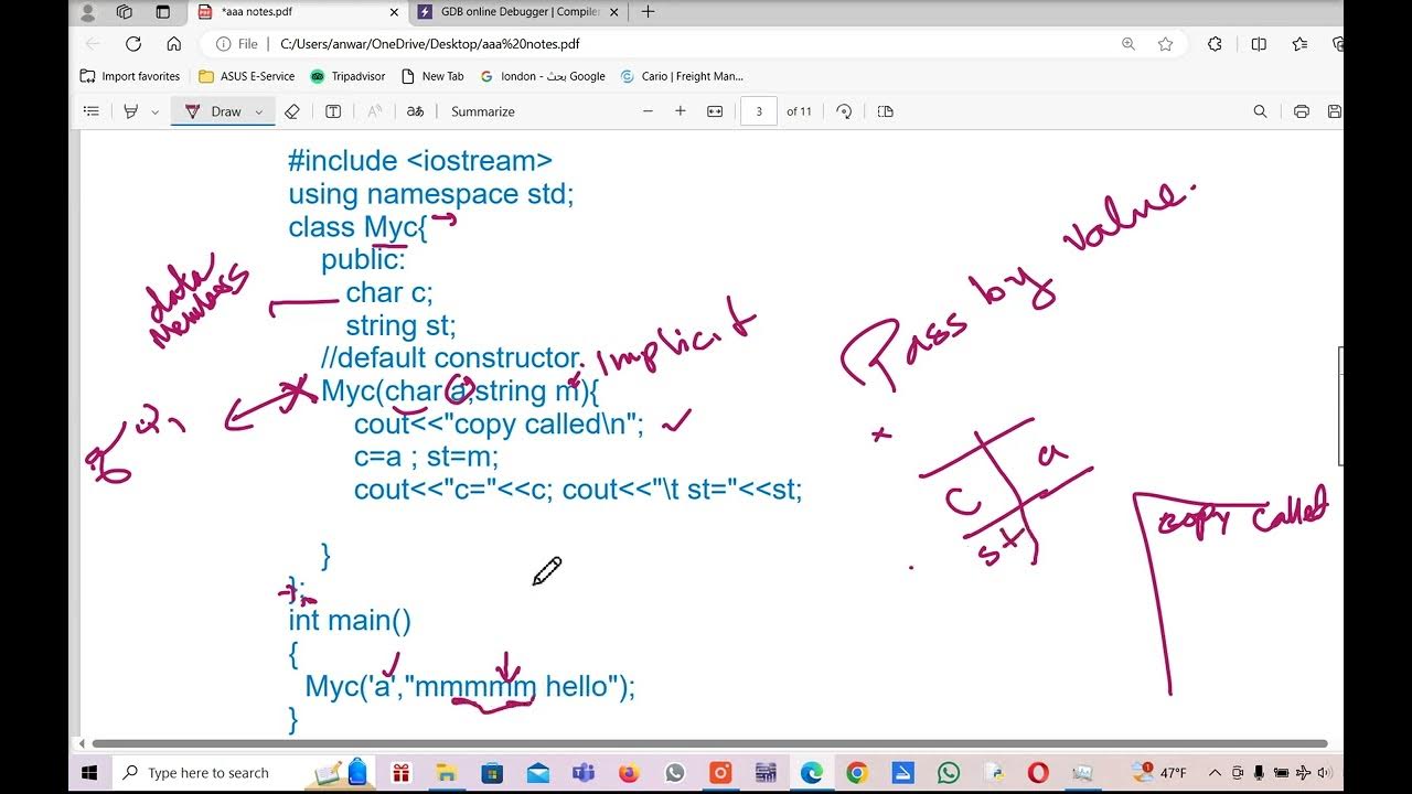 v2 cpp class constructor - YouTube