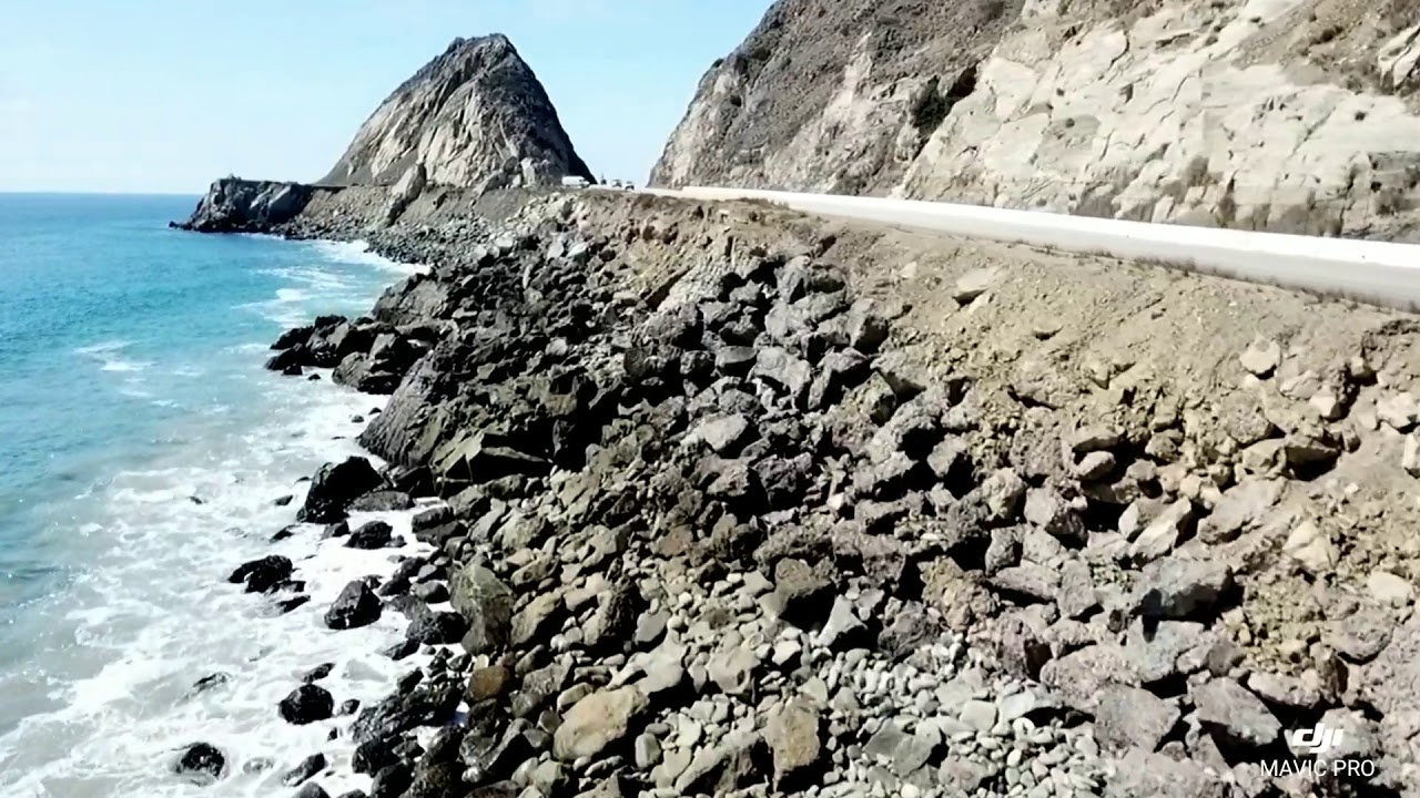 Point mugu rock drone footage - YouTube