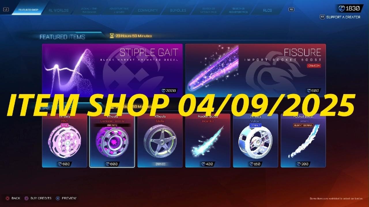 Rocket League item shop today 04/09/2025 - YouTube