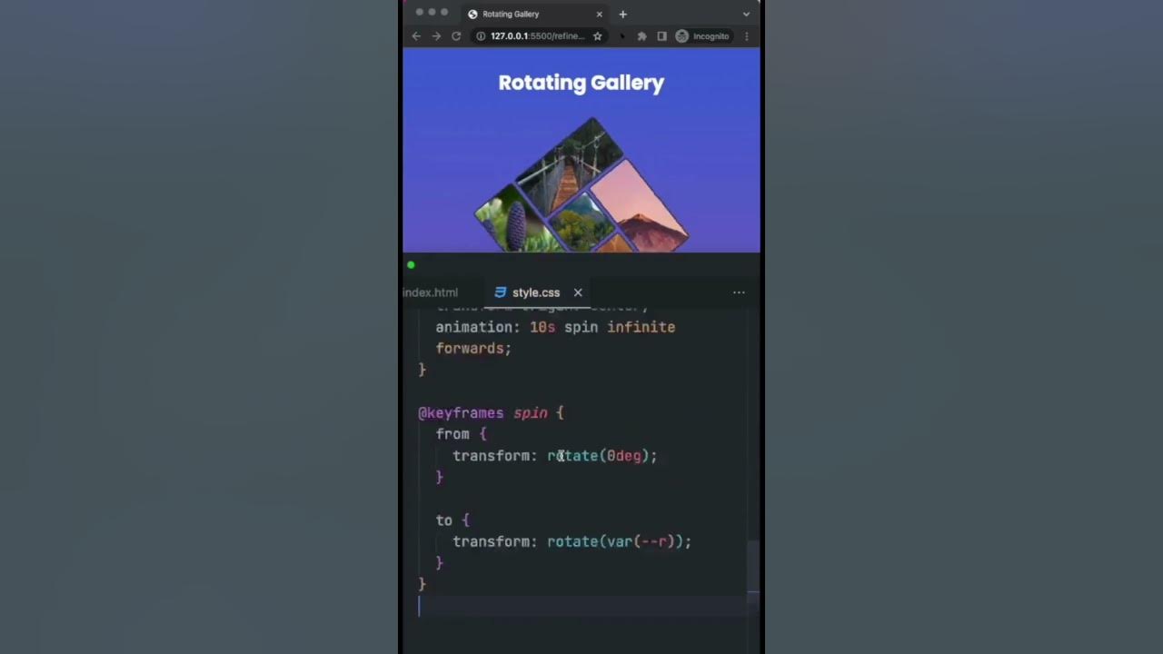 Rotating Gallery with HTML and CSS - YouTube