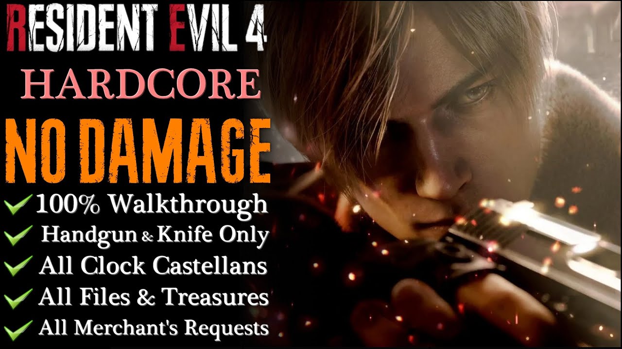 【RE4:Remake】NO DAMAGE/Minimalist Challenge - 100% Walkthrough - YouTube
