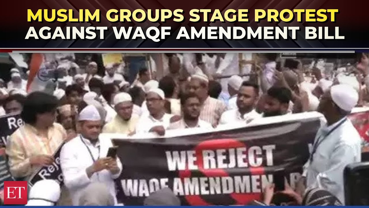 Muslim groups stage protest against Waqf Amendment Bill; Congress ...