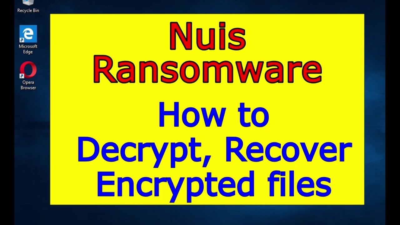 Nuis virus (ransomware). How to decrypt .Nuis files. Nuis File Recovery Guide. - YouTube