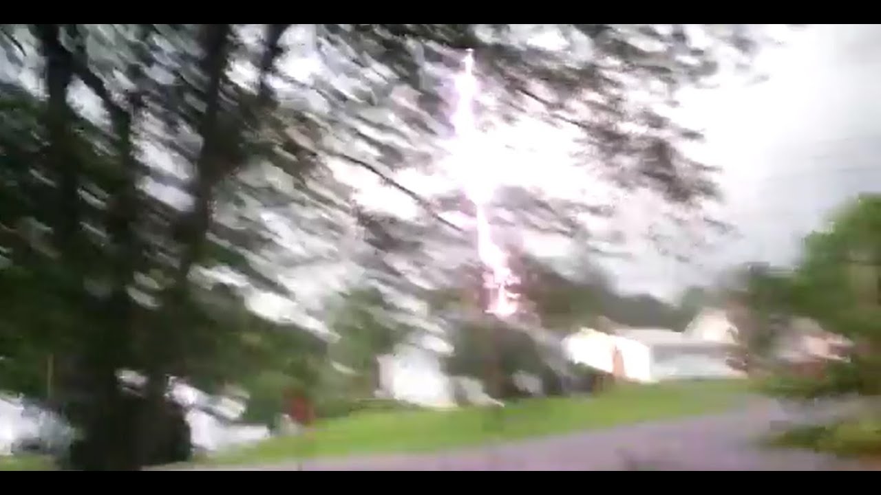 Lightning Strikes Telephone Pole - would have been dead if not on my ...